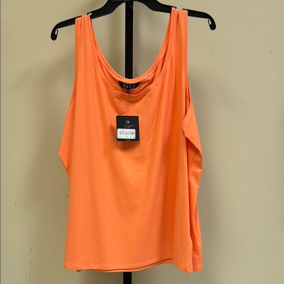Zozo | Tops | Vibrant Orange Relaxed Sleeveless Tank Top | Poshmark